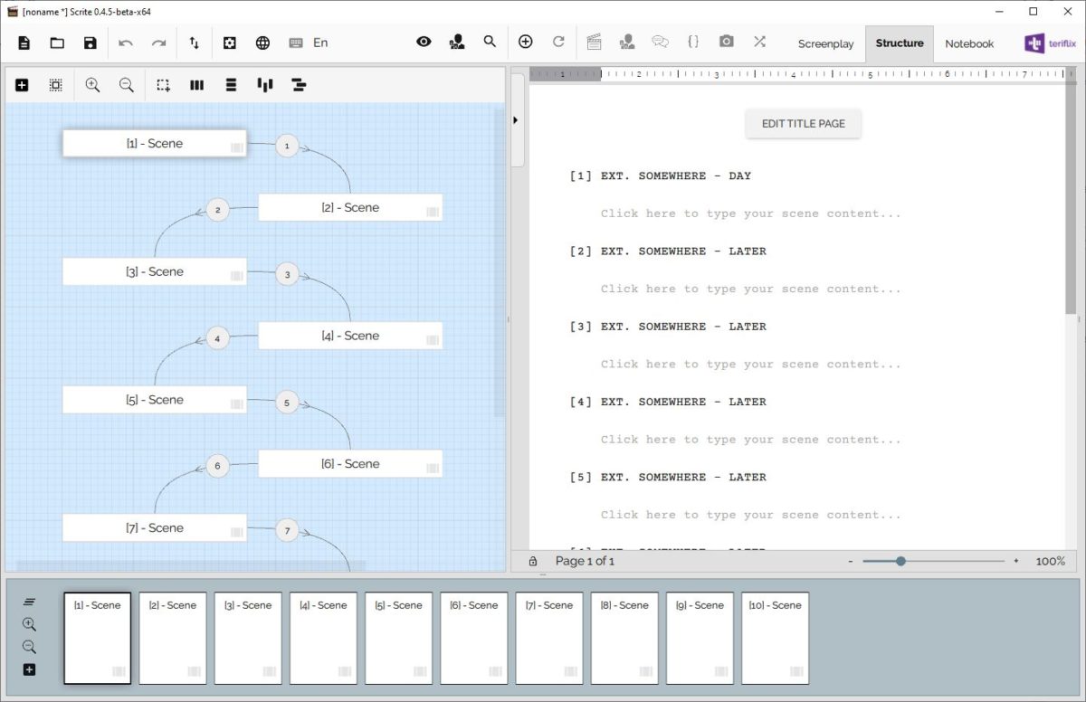 Laying out scenes in Structure » Scrite