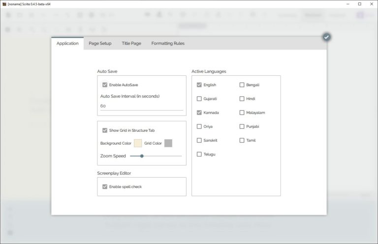 Redesigned Settings Dialogue Box » Scrite