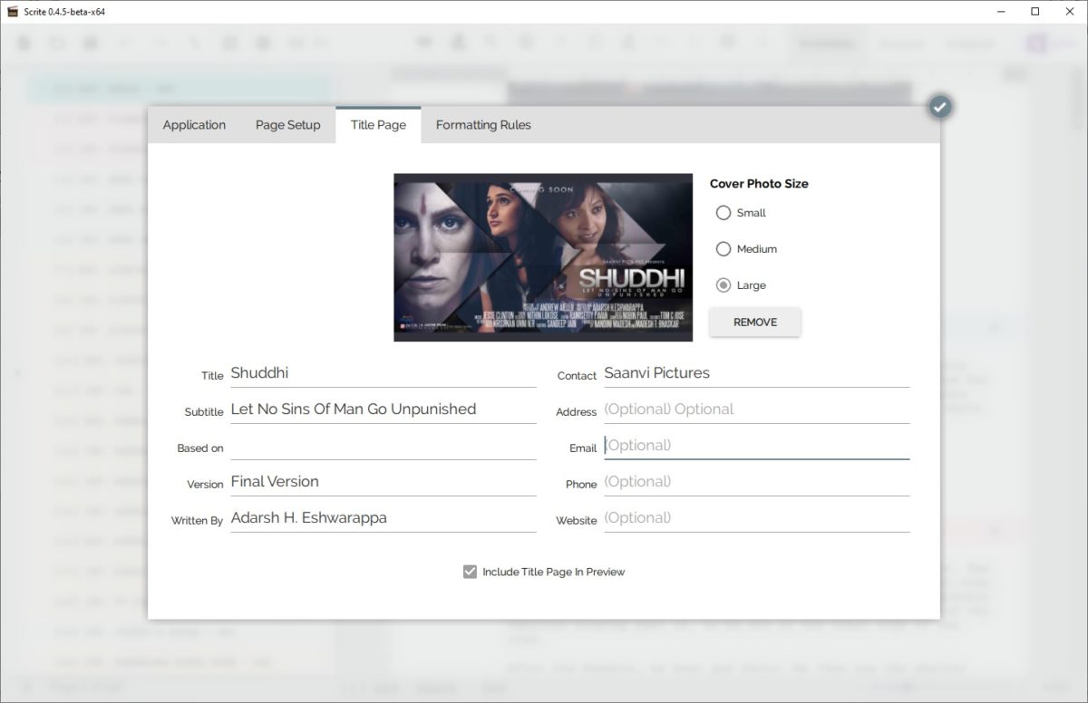 Cover Page Photo » Scrite