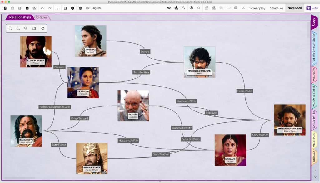 Capturing Relationships Between Characters » Scrite