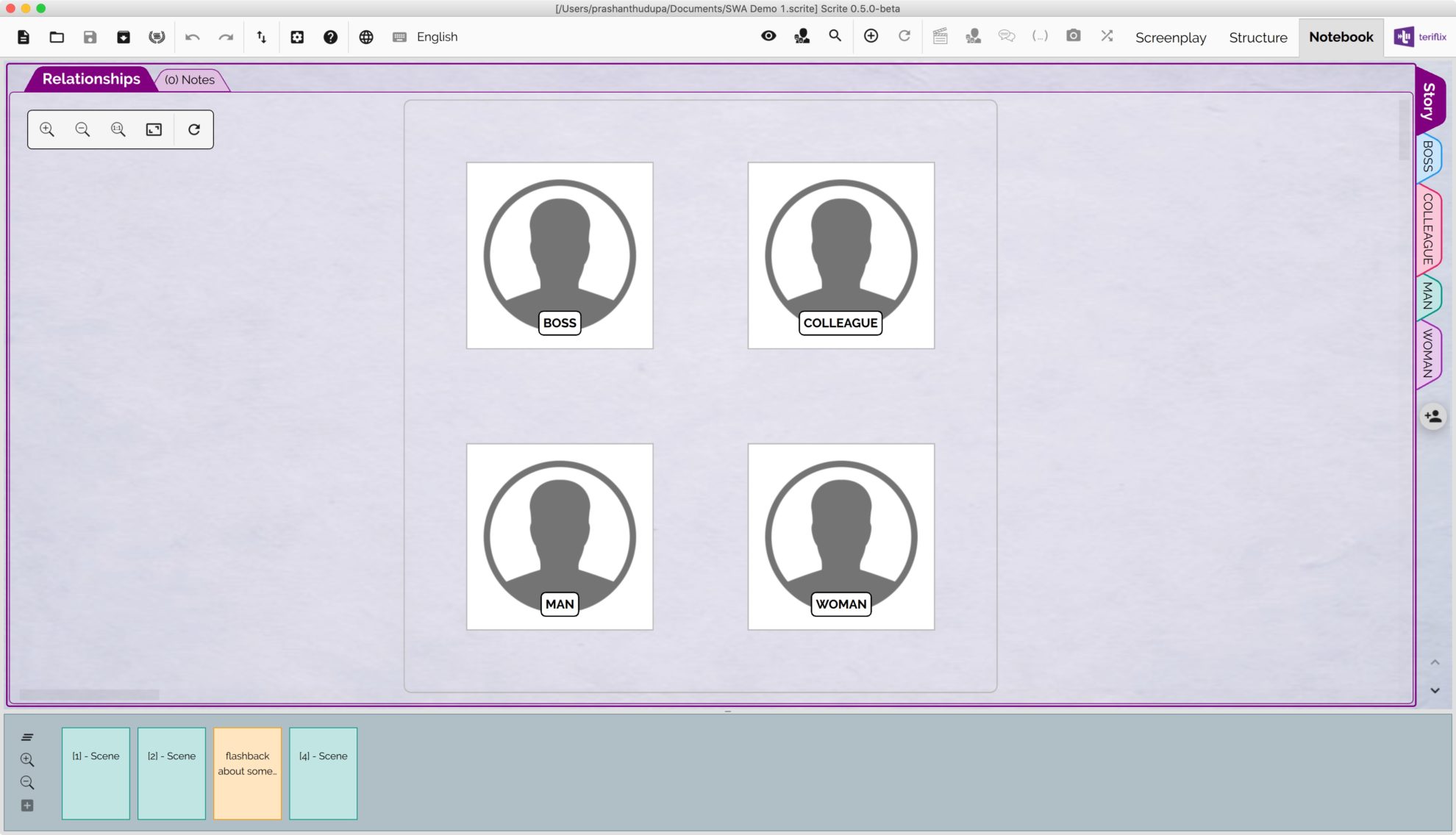 Capturing Relationships Between Characters » Scrite