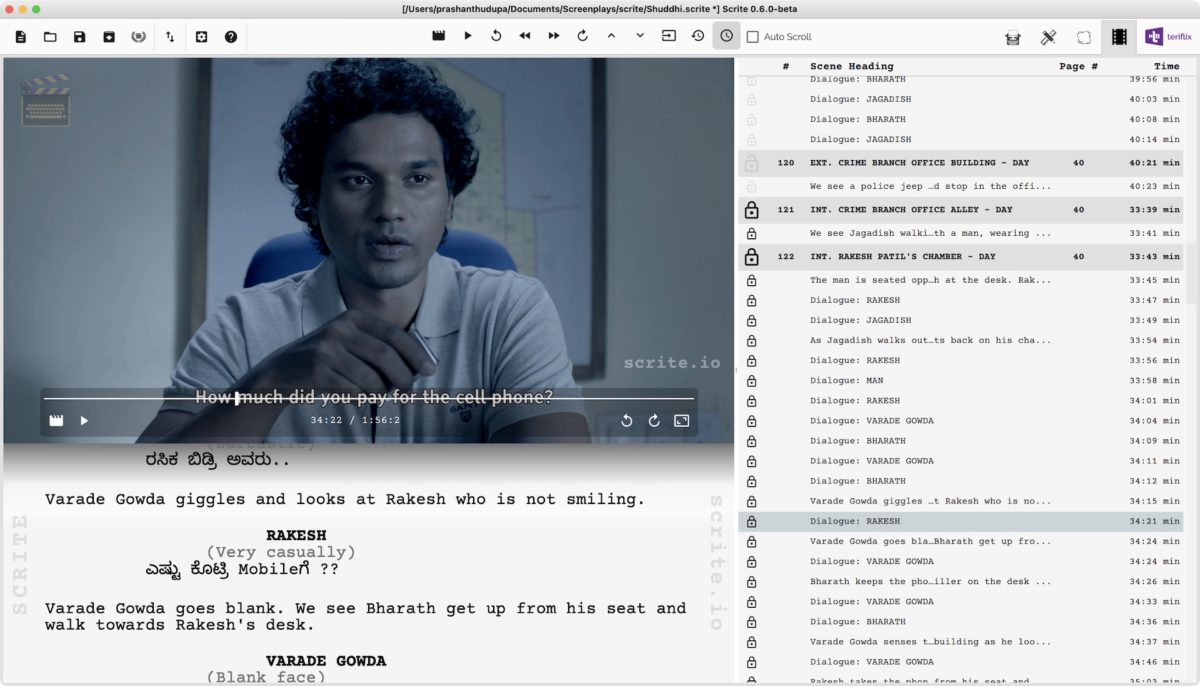 Assigning Time Offsets For Individual Paragraphs In Scrited Tab » Scrite