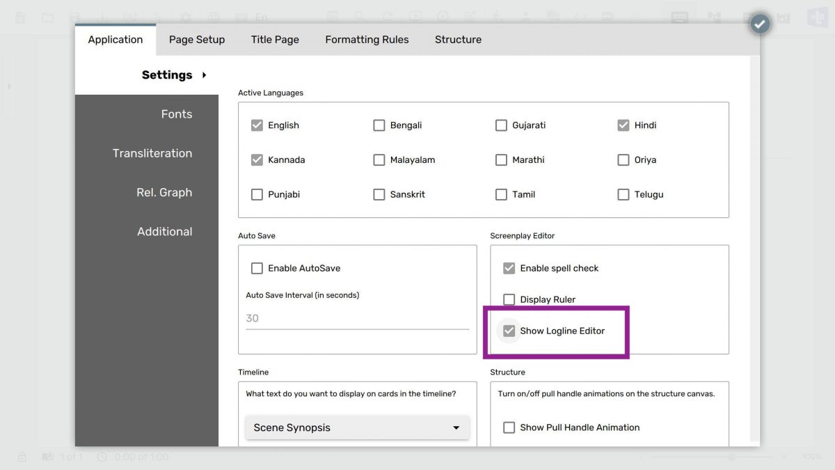 Advanced Editing Features » Scrite
