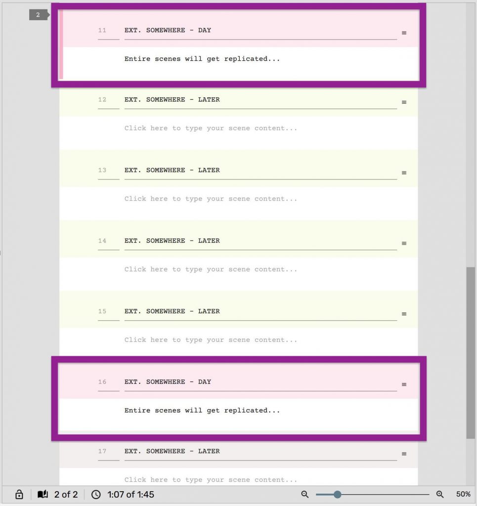 Advanced Structuring Tools » Scrite