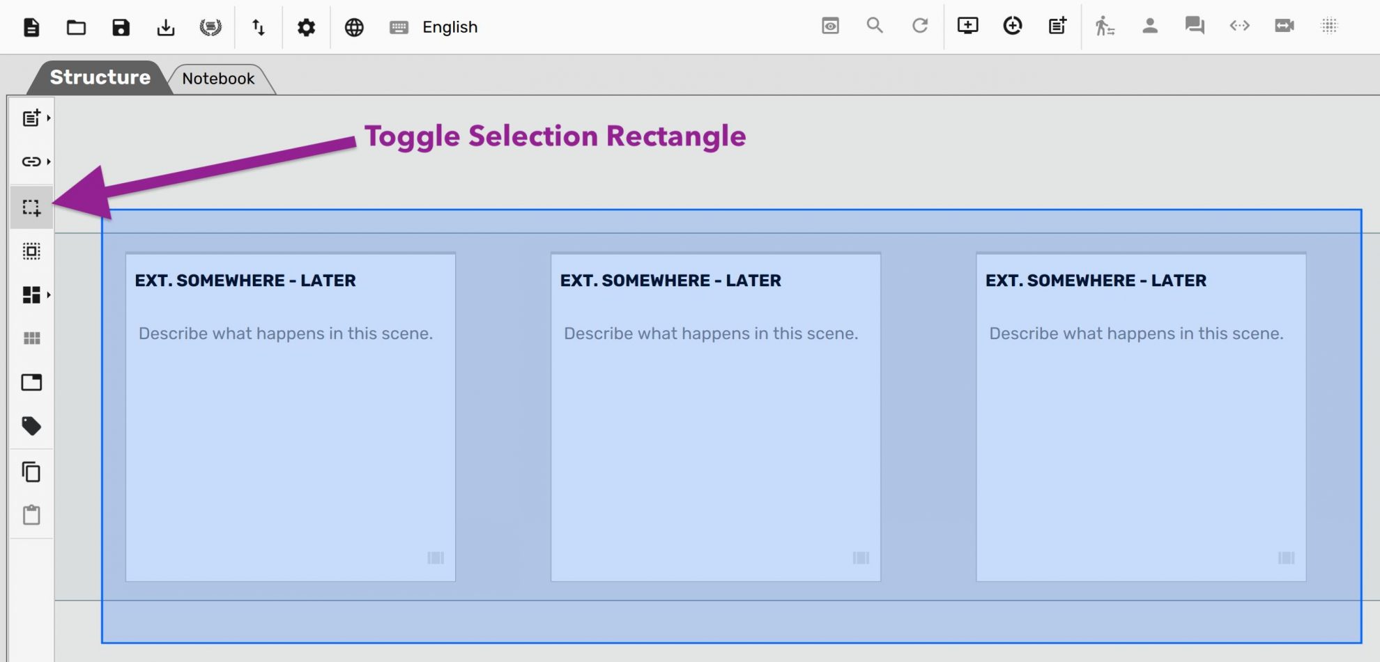 Advanced Structuring Tools » Scrite