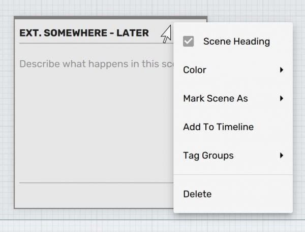 Advanced Structuring Tools » Scrite