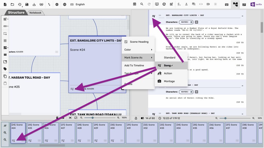 Advanced Structuring Tools » Scrite