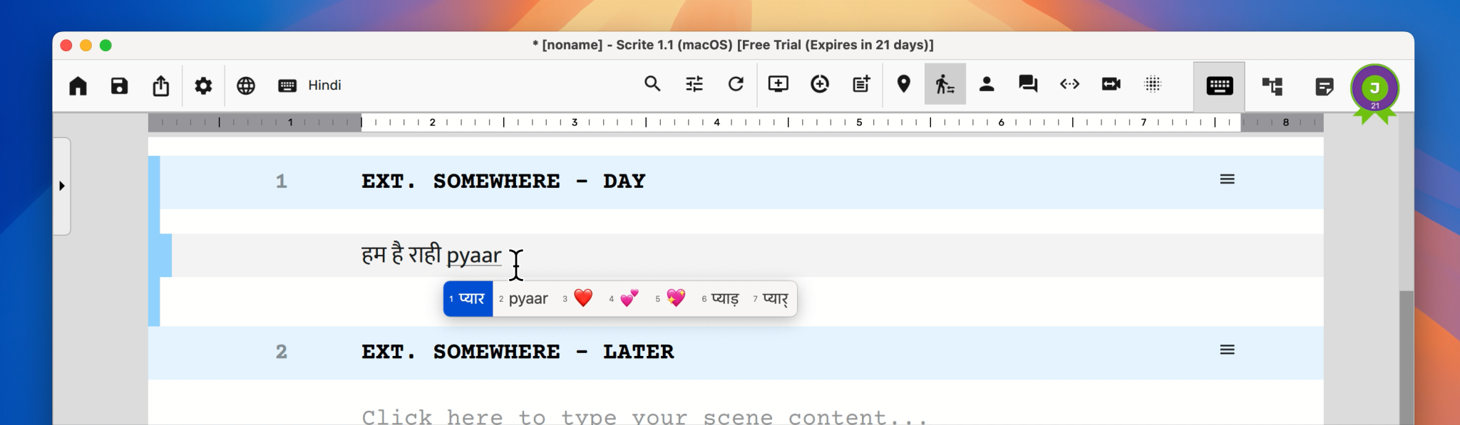 Typing In Multiple Languages » Scrite