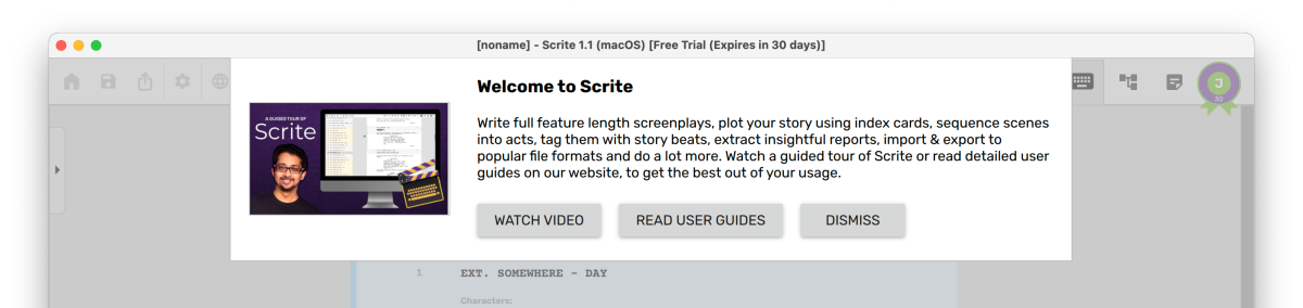 Quick Start » Scrite