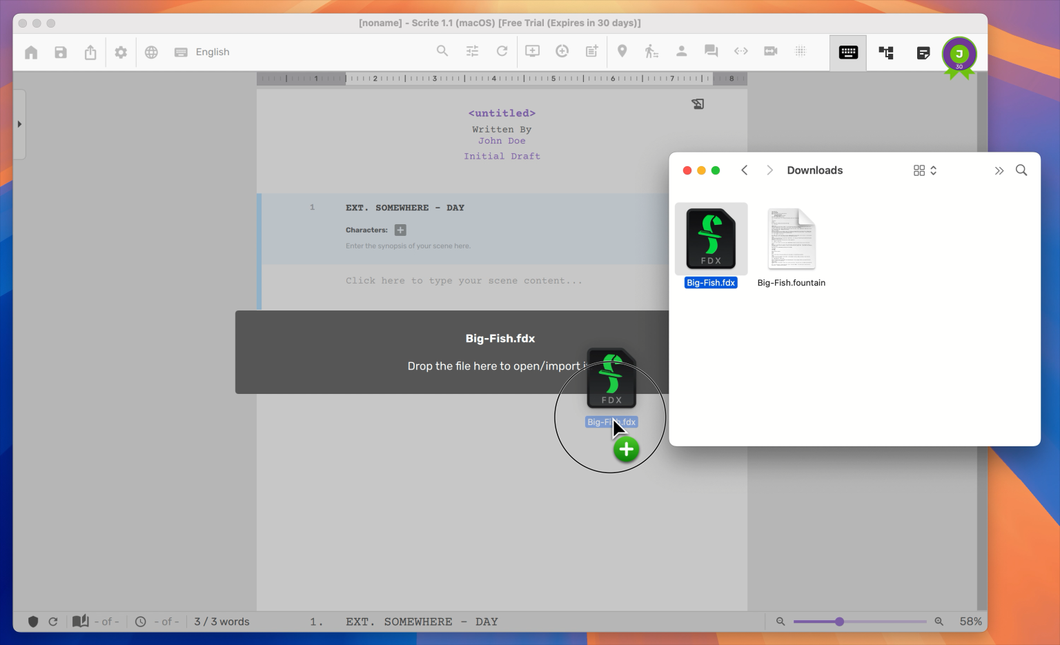Quick Start » Scrite