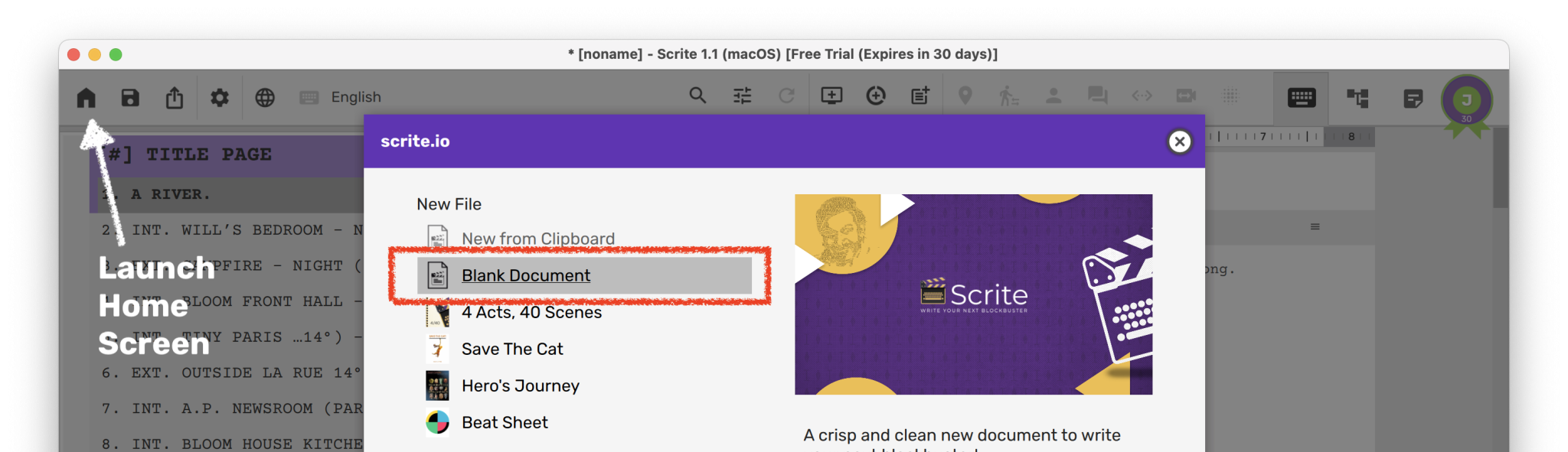 Quick Start » Scrite