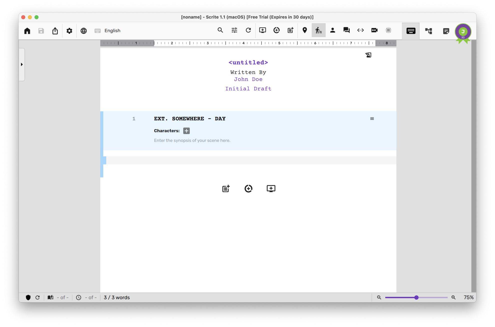 Quick Start » Scrite