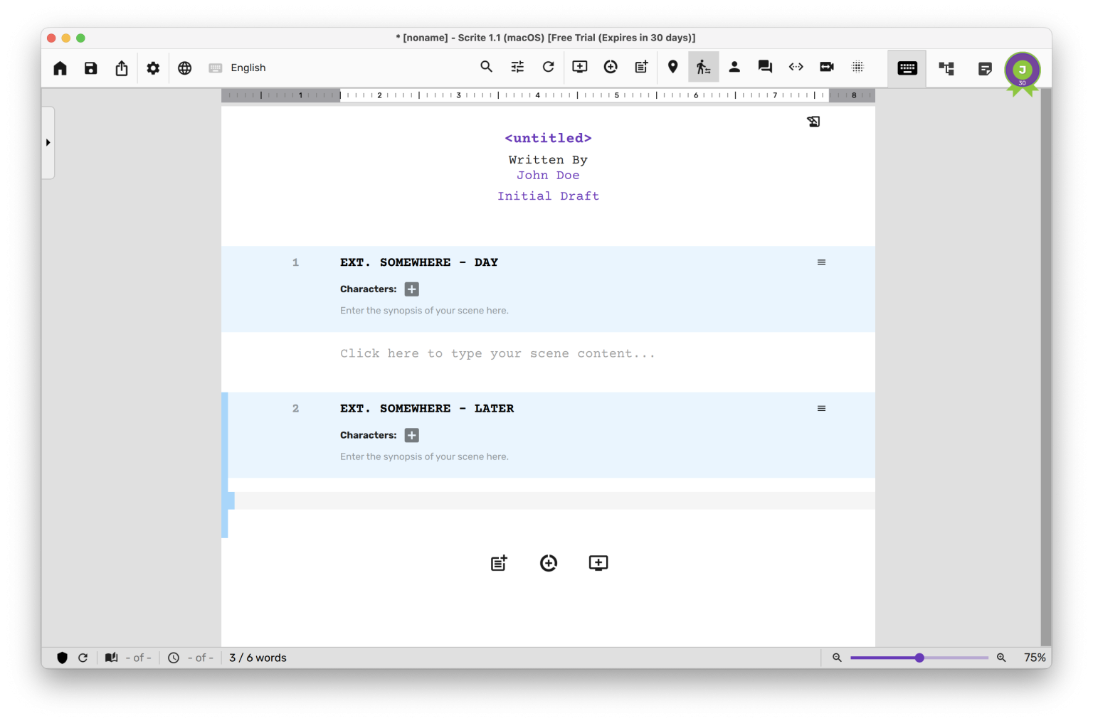 Quick Start » Scrite