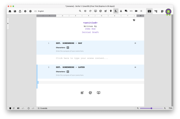 Quick Start » Scrite