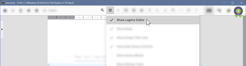 Advanced Editing Features » Scrite