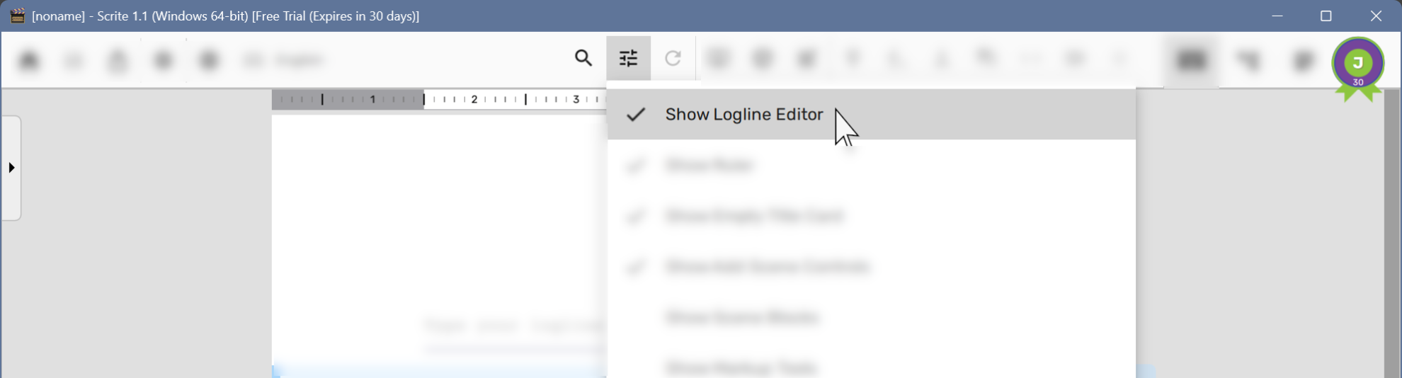 Advanced Editing Features » Scrite