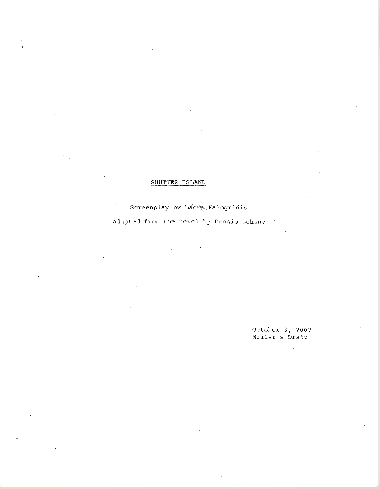 Download Shutter Island Script » Scrite